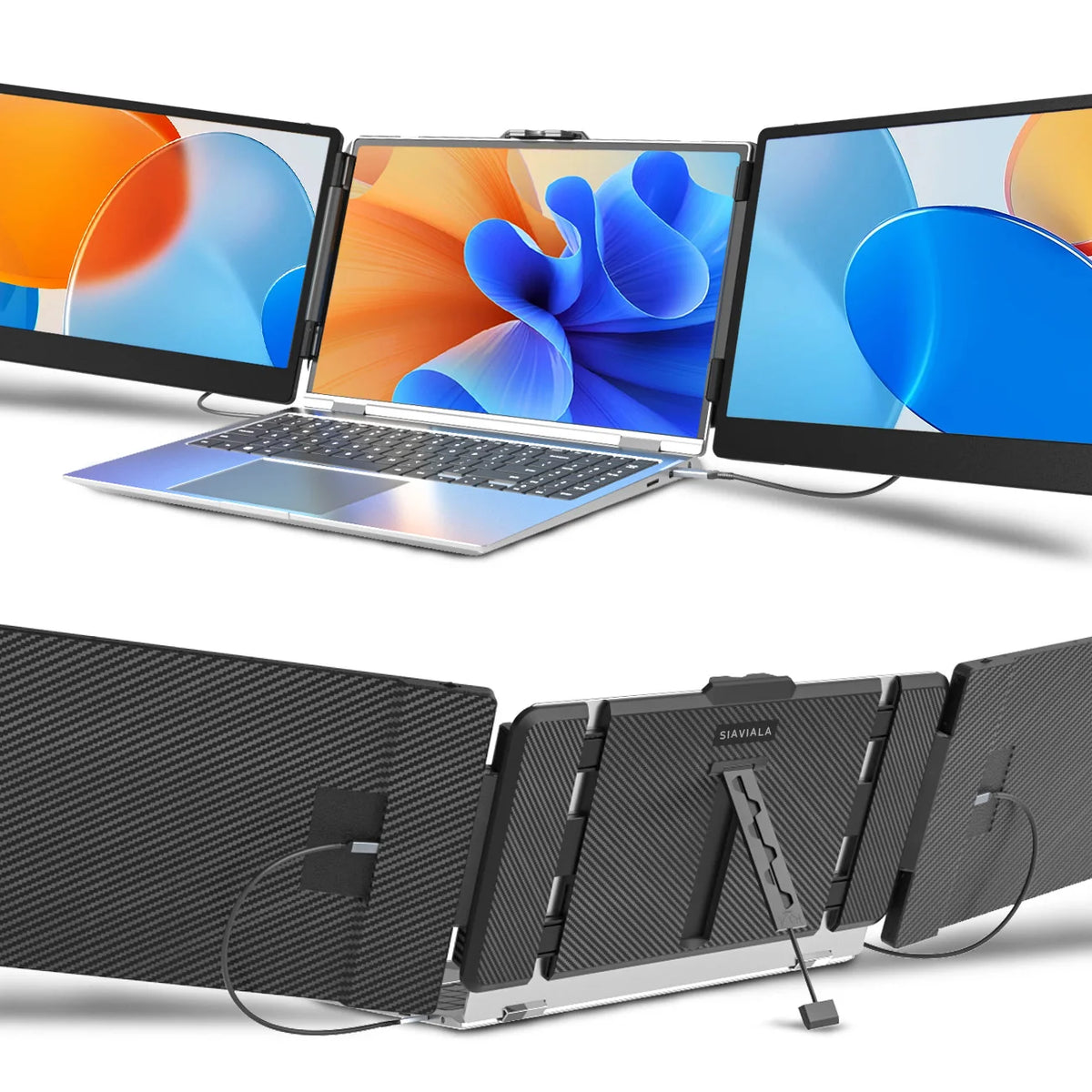 S2 Triple Laptop Screen Extender 14" FHD 1080P IPS Dual Portable Monit ...